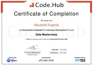 Certificate of Completion-22C013569-Data-Masterclass-Moustridi-Evgenia – Code.Hub